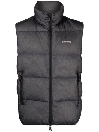 Dsquared2 Gef&uuml;tterte Ripstop-Weste mit Logo-Pr&auml;gung - Blau