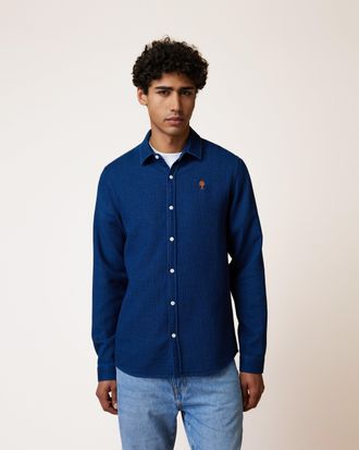 Faguo Chemise denim brut fonc&eacute;