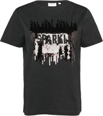 Comma Kurzarmshirt T-Shirt T-Shirt mit Pailletten-Artwork