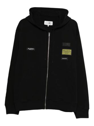Maison Margiela zip appliqu&eacute; hooded knitwear - Schwarz