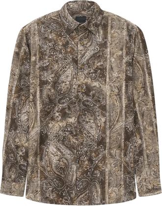 Bugatti Viskose- und Baumwollhemd mit Print - - Shirts - Herren - Braun - M