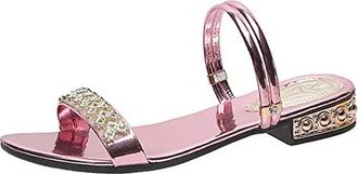 Generic Sandales d&eacute;t&eacute; &eacute;l&eacute;gantes pour femme - Avec talon - Petit talon - Sandales ouvertes &agrave; lani&egrave;res - Antid&eacute;rapantes - Sandales dext&eacute;rieur - Sandales de plag