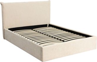 DRAWER Lit coffre en tissu 160x200cm - &Eacute;cru - mac beth