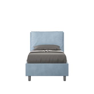 Les Tendances Les Tendances - Letto Singolo Rivestito In Microfibra - Antea - Tipologia Letto: Senza Rete - Colore: Azzurro - Dimensione Rete: 90x190