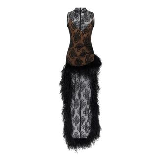 Giuseppe Di Morabito Federbesetztes Spitzen-Minikleid - - Dresses - Damen - Schwarzk - S