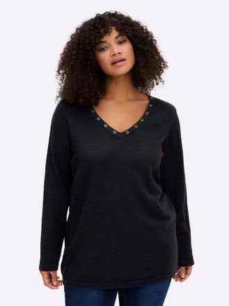 Sheego Strickpullover Pullover Langarm Ajourstrick