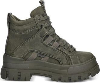 Buffalo lace-up tread-sole boots - Gr&uuml;n