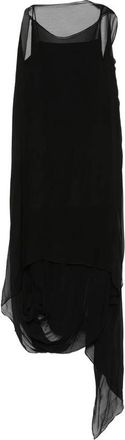 Staud Viona Sheer-panelled Draped Maxi Dress
