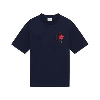 Dr&ocirc;le de Monsieur Hibiscus Brod&eacute;e T-Shirt - - Tops - Herren - Blau - S