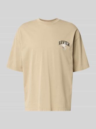 Review T-Shirt mit Logo- und Motiv-Print