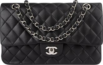 Chanel Crossbody Bags - Chanel Quilted Lambskin Medium Double Flap Crossbo - Gr. unisize - in Schwarz - f&uuml;r Damen