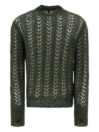 _J.L-A.L_ pull en maille ajour&eacute;e - Vert