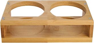 Generico Weinglas-B&auml;ckerei - Whiskyglashalter | Organisation und Aufbewahrung des 2-Loch-Tabletts aus Holz | Getr&auml;nkehalter f&uuml;r die Party