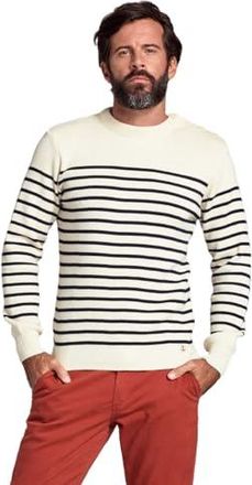 Armor Lux Pull Marin ray&eacute; &agrave; Boutons col Rond MOL&Egrave;NE