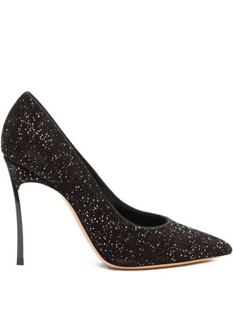 Casadei escarpins à paillettes 100 mm - Noir