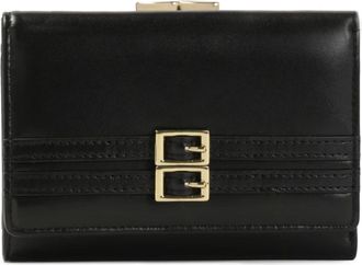 Kazar Femme, Accessoires, Noir, Taille: ONE Size Portefeuille en cuir noir d&eacute;cor&eacute; de rayures