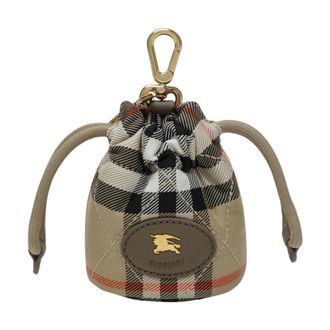 Burberry Horseshoe Check Bag Charm - - Accessories - Damen - Beige - ONE SIZE