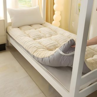 Generic Queen-Size-Matratzenauflage, Plüsch-Bodenmatratze, aufrollbare Tatami-Schlafmatte, faltbares Full-Size-Design mit flauschigem und weichem Stoff, perfe