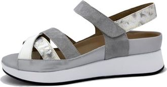 PieSanto 250424 Sandales semelle intérieure amovible en cuir blanc pour femme, Blanc 37755, 35 EU