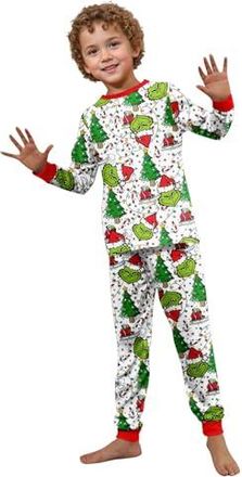 Generic Le Grinch Pyjama Noel Famille De Grinch Enfant Adulte The Hiver Pull Femme Ensembles Noël Coton Assorti Deguisement Couple Garcon Homme Costume Ensemb