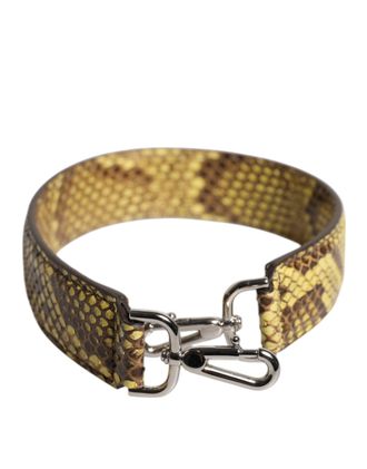 Dolce & Gabbana Womens Yellow Exotic Leather Bag Shoulder Strap Python