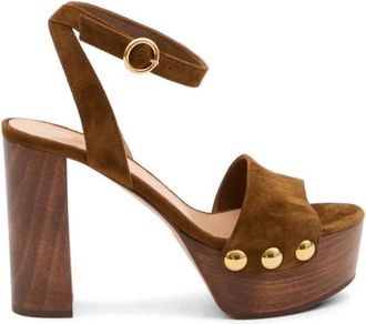 Gianvito Rossi Femme, Chaussures, Brun, Taille: 37 EU Sandales &agrave; talons hauts plateforme