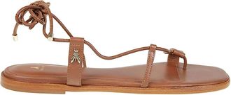Patrizia Pepe Femme, Chaussures, Brun, Taille: 38 EU Flat Sandal