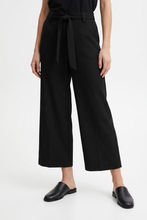 Only Palazzohose ONLY ONLNOVA LIFE CROP PALAZZO PANT AOP PTM, Damen, Gr. L, N-Gr, schwarz, Web, Obermaterial: 100% Viskose, unifarben, regular fit lang, Ho