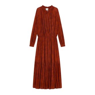 Semicouture Femme, Robes, Brun, Taille: 36 FR Longue Robe Georgette Sangallo