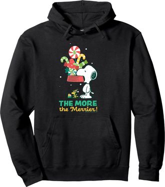 Peanuts Xmas Snoopy Woodstock Peppermint Holiday Epic Retro Pullover Hoodie