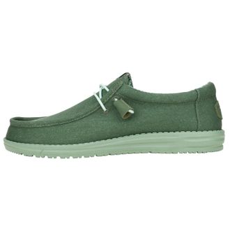 HeyDude Wally Stretch Canvas - Zapatos Estilo Mocas&iacute;n para Hombre, Duck Green/Iceberg Green, 46