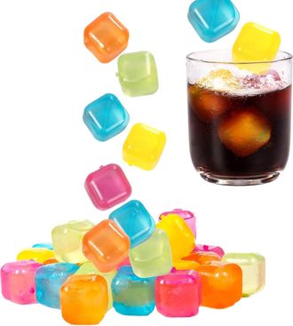 Generic Quadratische Eisw&uuml;rfelformen - Wiederverwendbare, wiedereinfrierbare, nicht verd&uuml;nnende Eisw&uuml;rfel, Silikonschale Mit Easy Pop Design | Ideal F&uuml;r Whisk