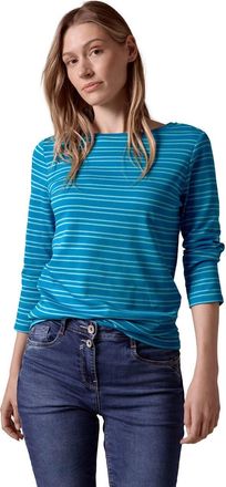 Cecil Damen B319894 Gestreiftes Shirt, Dynamic Aqua Blue,S