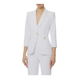Elisabetta Franchi Damen, Jacken, Wei&szlig;, SGr&ouml;&szlig;e