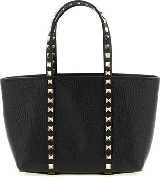 Valentino Garavani Femme, Sacs, Noir, Taille: ONE Size Rockstud Mini Sac Shopping en Cuir Martel&eacute;