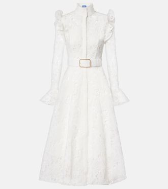 LEO LIN Robe midi Aliyah en dentelle