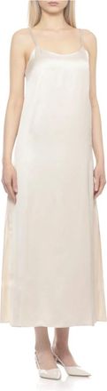 PESERICO Femme, Robes, Beige, Taille: 42 FR Robe en viscose &agrave; bretelles
