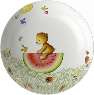 Villeroy & Boch Hungry As A Bear Tiefer Kinderteller, 19 cm, Spülmaschinenfest, Geschirr für Kinder, Teller aus Premium Porzellan, Weiß/Bunt