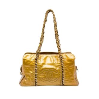 Chanel Sac cabas en cuir verni doccasion - Femme - Pre-owned - Jaune - Taille: ONE Size
