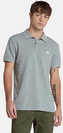 Timberland Oyster River Polohemd mit schmaler Passform f&uuml;r Herren in Grau/Wei&szlig;, Herren, Grau, Gr&ouml;&szlig;e