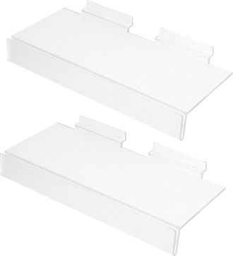 NUOBESTY 2 Stück Transparente Schuhablage Schwebendes Wandregal Slatwall Schuhregal für Verkaufsraum und Wohnraum Einfach zu Installierendes Display Regal für 