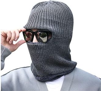 Generic Chapeau &agrave; bavette &eacute;pais en tricot chaud pour homme, gris, Taille unique