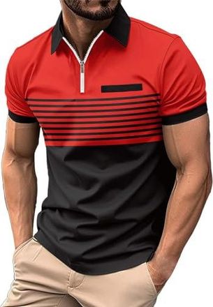 Generic MJGkhiy Polo Homme &agrave; Manches Courtes Slim Fit T-shirt Chemise avec Col Et Boutons Tennis Polo &Eacute;lastique Tshirt L&eacute;ger Sport Polo D&eacute;contract&eacute; Poloshirt 