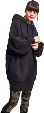 Urban Classics Sweat À Capuche Oversize Long Femme Sweat-Shirt à Capuche Noir XXL