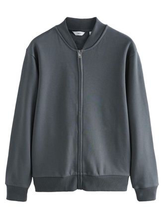 Next Herren Premium Bomberjacke mit hohem Baumwollanteil Schiefergrau L