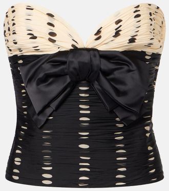 Valentino Top Plus De Pois aus Seidenchiffon