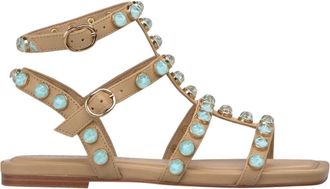Alma En Pena Alma EN Pena, Femme, Chaussures, Beige, Taille: 38 EU Flat Studded Strappy Sandal