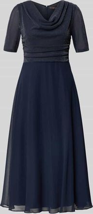 Vera Mont Fit and Flare Cocktailkleid mit Wasserfallausschnitt