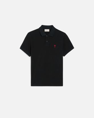Ami Ami Paris - Polo noir en coton Ami de Coeur Noir - Taille : XXXL - Unisex