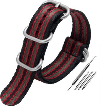 Generic Nylon für OMG Canned 007 Armband Mehrfarbig Weiches seidiges Armband 20 mm 22 mm Canvas-Träger